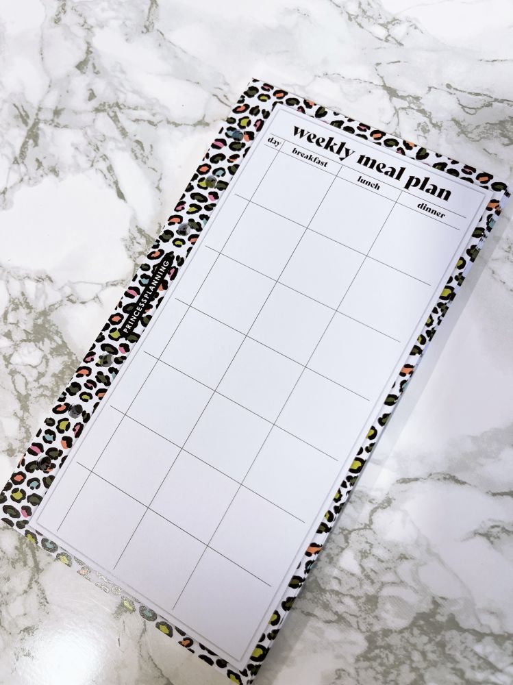 Petite Planner - Leopard Print Theme Weekly Meal Planner Inserts